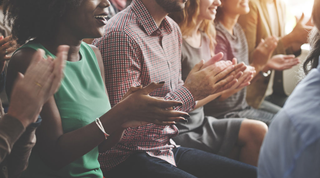 Audience Applaud Clapping Happines Appreciation Training Concept ...